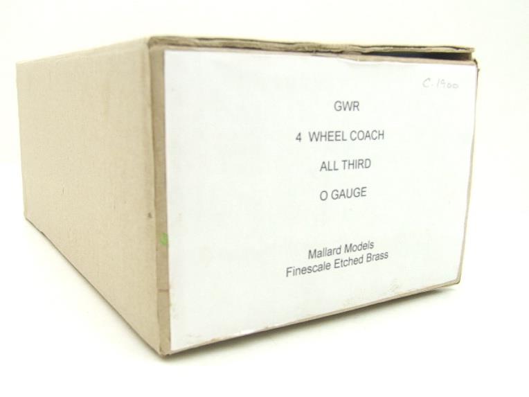 Mallard Models Brass O Gauge Fine Scale GWR All 3rd Passenger Coach ...
