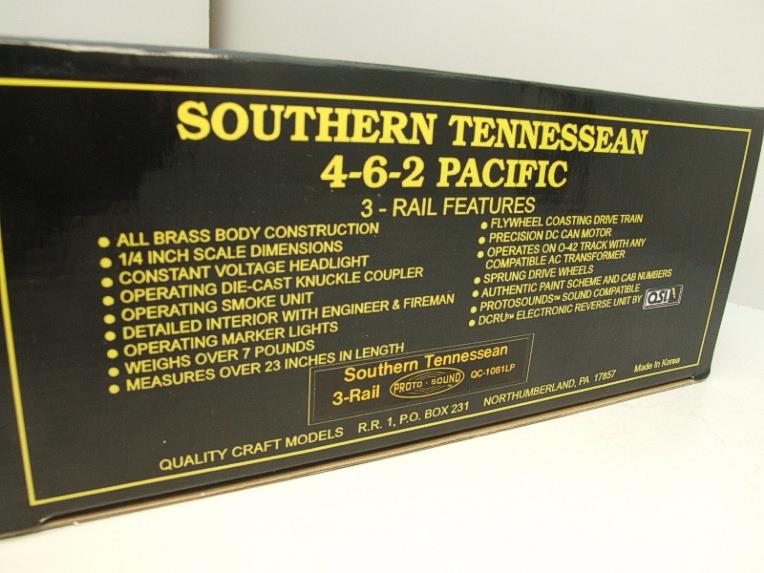 Weaver O Gauge Brass "Southern Tennessean 4-6-2 Pacific" R/N 1380 Boxed ...